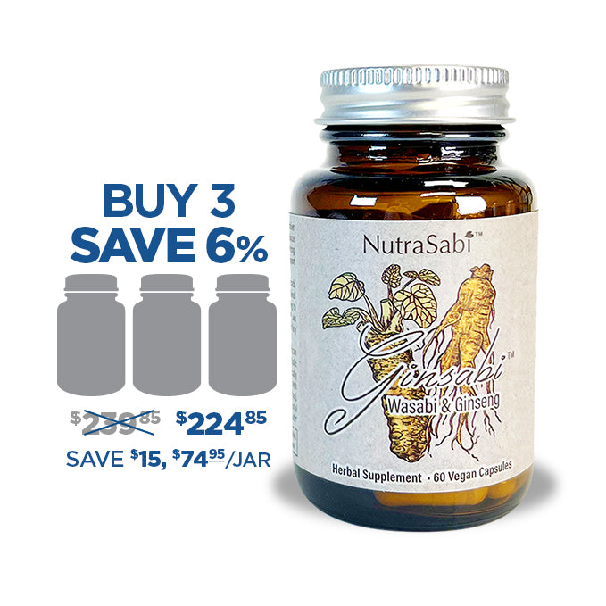 GinSabi® - Ginseng Root and Wasabi Rhizome Powder in Vegan Capsules ...